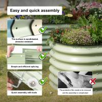 China 3.5*2*1.5Ft Oval Metal Garden Bed Ivory White Galvanized Metal Flower Bed for sale