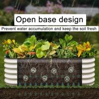China 3.5*2*1.5Ft Oval Metal Garden Bed Ivory White Galvanized Metal Flower Bed for sale