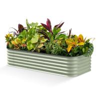 China Outdoor 6.5*3.5*1.5 Ft Metal Oval Garden Bed Galvanised Garden Beds Ruggedized for sale