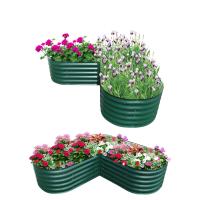 China 5.5*5.5*1.4Ft L Shape Outdoor Metal Raised Garden Bed Easy To Assemble for sale