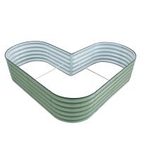 China Light Green L Shaped Galvanized Steel Planter Box 5.5*5.5*1.4FT for sale