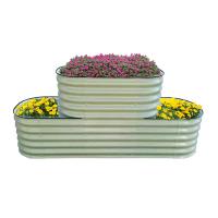 China Galvanized Raised Garden Beds Outdoor Planter Box With Safety Edging Metal Raised Beds For Gardening 6.4*2.6*2 Ft for sale