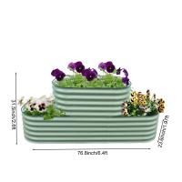 China Galvanized Raised Garden Beds Outdoor Planter Box With Safety Edging Metal Raised Beds For Gardening 6.4*2.6*2 Ft for sale