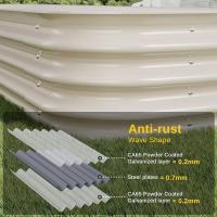 China Galvanized Steel Raised Garden Bed 6.4*2.6*2 Ft Modular Planter For Gardening Vegetables Ivory White Meta Planter Box for sale