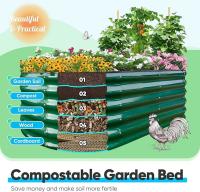 China Galvanized Raised Garden Bed Kit 7.9*2*2.6 Ft Metal Planter Box For Vegetables furit  herb Outdoor Backyard Dark Green for sale