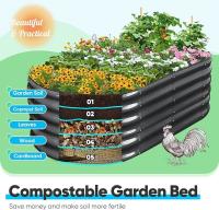 China Raised Garden Bed Kit Vegetables Flowers Planter Box Galvanized Planter Boxes For Outdoors 7.9*2*2.6 Ft dark grey for sale