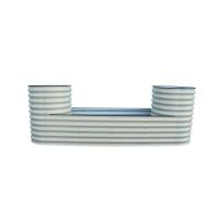 China Galvanized Raised Garden Bed Outdoor 7.9*2*2.6 Ft Bottomless Garden Boxes Ivory White Metal Raised Beds For Gardening for sale