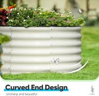 China Galvanized Raised Garden Bed Outdoor 7.9*2*2.6 Ft Bottomless Garden Boxes Ivory White Metal Raised Beds For Gardening for sale