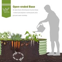 China Metal Raised Garden Bed Outdoor Garden Planter Box For Vegetable Flower Herb 7*7*1.4 Ft Light Green for sale