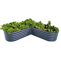China Raised Garden Bed 7*7*1.4 Ft Dark Grey Metal Modular Raised Garden Planter Box For Outdoor Flowers Herbs Vegetable for sale