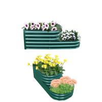 China D Shape Modular Metal Garden Bed Galvanised Raised Beds 4.3*2*1.4 Ft for sale