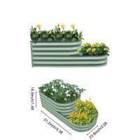 China Light Green Galvanized Steel Planter Boxes With Safety Edging Easy DIY for sale