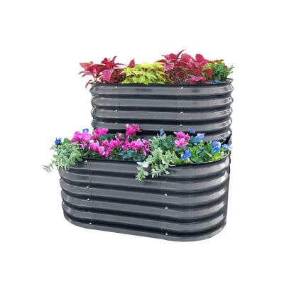 China Modular Aluzinc Galvanized Metal Garden Boxes For Vegetable Flower Herb for sale