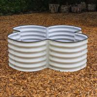 China Large Metal Planter Box 4.5*4.5*1.4 Ft Ivory White Galvanised Vegetable Planters for sale