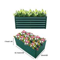 China Weather Proof Metal Raised Bed Planters 3.5*2*1.4 Ft Dark Green for sale