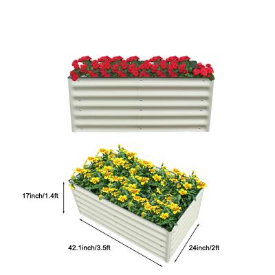 China Modern Patio Galvanized Metal Planter Boxes Kit Box 3.5*2*1.4 Ft for sale