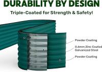 China Antirust Outdoor Metal Raised Garden Bed 2*2*0.3Ft For Herb Succulent Dark Green for sale
