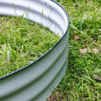 China Galvanized Planter Garden Boxes Outdoor Galvanized Steel Round Raised Garden Planter 3.5x0.92 Ft for sale