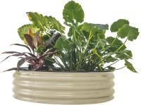 China Modern Round Galvanized Garden Beds Above Ground Metal Planters For Vegetable 3.5*0.92 Ft for sale