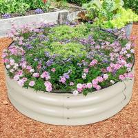 China Modern Round Galvanized Garden Beds Above Ground Metal Planters For Vegetable 3.5*0.92 Ft for sale