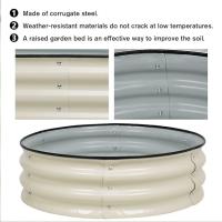 China Modern Round Galvanized Garden Beds Above Ground Metal Planters For Vegetable 3.5*0.92 Ft for sale