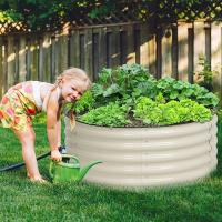 China 3.5*1.4Ft Galvanized Round Raised Garden Beds For Flower Ruggedized for sale