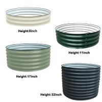 China Rustproof 3.5*2.6Ft Round Tall Metal Raised Garden Bed Dark Green for sale