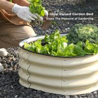 China 2*2*0.67 Ft Ivory White Metal Raised Garden Bed With Rubber Edge Tool-Free Assembly for sale