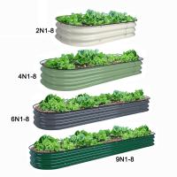China 3.4ftx2ftx8” Tall Galvanized Raised Garden Beds Outdoor Metal Planter Box For Planting Vegetables Anti-Rust Easy-Setup for sale