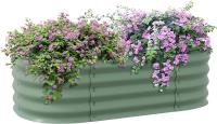 China Galvanized Steel Raised Garden Bed Kit Outdoor 3.4*2*0.92 FT Metal Planter Boxes With Safety Edging Gloves Above Ground for sale