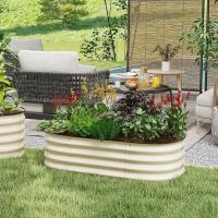 China Galvanized Raised Garden Bed Kit Box 3.4*2*0.92 FT Metal Outdoor Flower Bed Steel Patio Ground Planter For Planting for sale