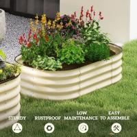 China Galvanized Raised Garden Bed Kit Box 3.4*2*0.92 FT Metal Outdoor Flower Bed Steel Patio Ground Planter For Planting for sale
