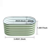 China Raised Garden Beds 3.4*2*1.4 Ft Outdoor Galvanized Garden Planter Box For Vegetable Fruits Flower Herb (Light Green) for sale