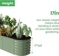 China Raised Garden Beds 3.4*2*1.4 Ft Outdoor Galvanized Garden Planter Box For Vegetable Fruits Flower Herb (Light Green) for sale