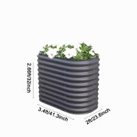 China 3.4*2*1.4 Ft Dark Grey Galvanized Garden Boxes Oval Design For Vegetables for sale