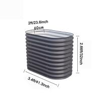 China 3.4*2*1.4 Ft Dark Grey Galvanized Garden Boxes Oval Design For Vegetables for sale