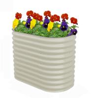 China Planting Oval Galvanized Steel Raised Garden Bed Kit 32 Inch For Gardening Outdoor 3.4*2*1.4 Ft for sale