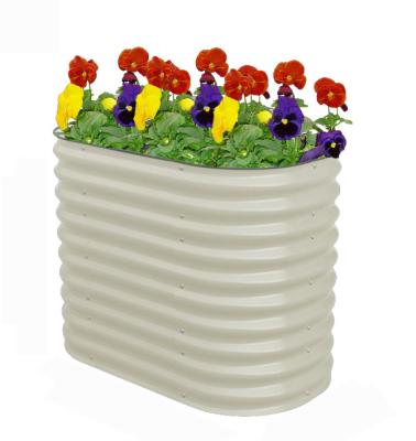 China Planting Oval Galvanized Steel Raised Garden Bed Kit 32 Inch For Gardening Outdoor 3.4*2*1.4 Ft for sale
