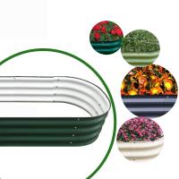 China Galvanized Raised Garden Bed 4.9*2*0.92 Ft Galvanized Raised Garden Beds Outdoor For Gardening Vegetables dark green for sale