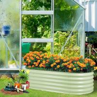 China 4.9*2*1.4 Ft Galvanized Garden Raised Bed Plant Box 0.6mm Thick 17 Inch Tall Perfect For Planting A Variety Of Flower for sale