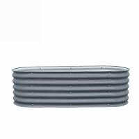 China Oval Dark Grey Galvanized Raised Garden Beds Kit Outdoor For Vegetable for sale