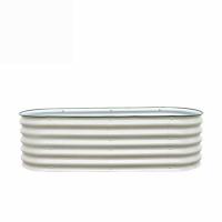 China Raised Garden Bed 4.9*2*1.4 Ft Ivory white Galvanized Planter Box For Outdoor Gardening And Planting Vegetables for sale