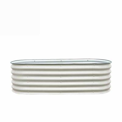 China Raised Garden Bed 4.9*2*1.4 Ft Ivory white Galvanized Planter Box For Outdoor Gardening And Planting Vegetables for sale