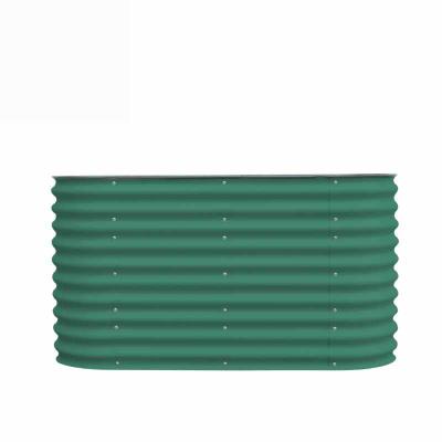 China 4.9*2*2.66 Ft Galvanized Raised Garden Bed Kit Oval Steel Raised Garden Planters For Outdoor Vegetable Flower Herb for sale