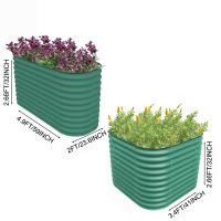 China 4.9*2*2.66 Ft Galvanized Raised Garden Bed Kit Oval Steel Raised Garden Planters For Outdoor Vegetable Flower Herb for sale