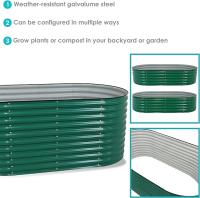 China 4.9*2*2.66 Ft Galvanized Raised Garden Bed Kit Oval Steel Raised Garden Planters For Outdoor Vegetable Flower Herb for sale