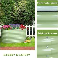 China Galvanized Raised Garden Bed Kit 4.9*2*2.66 ft light green Oval Raised Garden Planters For Outdoor Vegetable Flower for sale