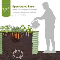 China Galvanized Raised Garden Bed Kit 4.9*2*2.66 ft light green Oval Raised Garden Planters For Outdoor Vegetable Flower for sale