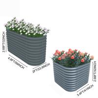 China Oval Outdoor Garden Raised Planter Box Metal galvanized raised bed kits 3.4*3.4*2.66 Ft for sale