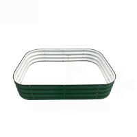 China 5*3.4*0.92 ft Galvanized Raised Garden Bed Planters For Outdoor Plants With Safety Edging Easy-To-Assemble Dark Green for sale